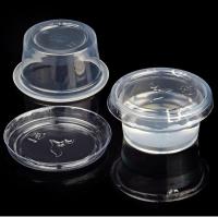 Quality Disposable Take Away Sauce Cups Tasting Drinking Thickened Clear Plastic Cup with Lid for sale