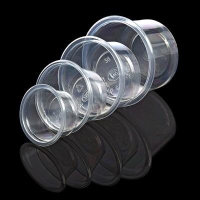 Disposable Take Away Sauce Cups Tasting Drinking Thickened Clear Plastic Cup