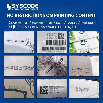 China Syscode H200 High-Performance Thermal Inkjet Coder - Compatibel met water/solvent/UV-inkten, ondersteunt variabele gegevensafdruk, 200 m/min hogesnelheidsafdruk Te koop
