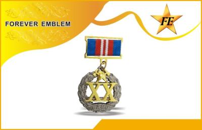 Cina Medaglie militari d'ottone su ordinazione del metallo con il nastro di Multi-Colori per il premio commemorativo in vendita