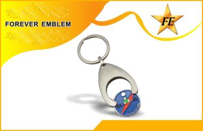 Cina Segno su ordinazione dell'anello portachiavi della moneta del carrello del supermercato di Keychain con la placcatura brillante in vendita