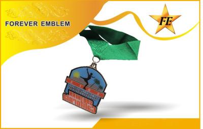 Cina Medaglie del rame/bronzee metallo che incidono con il nastro, medaglia maratona in vendita
