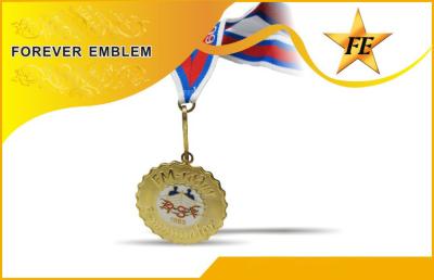 Cina La medaglia a forma di rotonda del metallo dell'oro del ricordo con personalizza il nastro variopinto in vendita