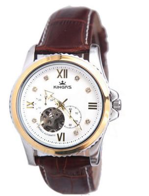 Cina Orologi automatici meccanici della banda di cuoio con la cassa di acciaio inossidabile in vendita