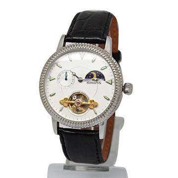 Cina Orologi meccanici automatici di scheletro di cuoio per l'acciaio inossidabile degli uomini in vendita