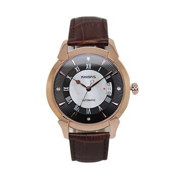 Cina Orologio di lusso automatico di vetro dell'acciaio inossidabile dello zaffiro con il fermaglio di Pin, caso di forma rotonda in vendita