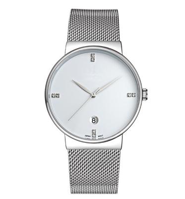 Cina L'orologio su misura della lega di modo di logo con la banda della maglia di S/S, uomini del quarzo guarda l'orologio dell'OEM con la data in vendita