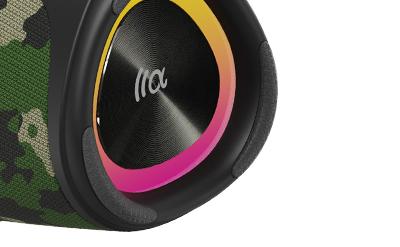 TAZATA BOOMBLAST MINI speaker detail showing fabric mesh