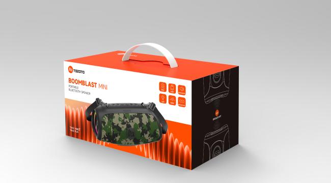 Speaker securely packed in box