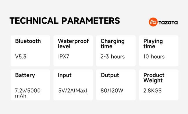 TAZATA BOOMBLAST PRO Bluetooth speaker front view