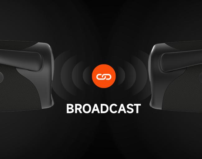 Multiple TAZATA speakers connected in broadcast mode