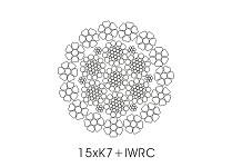 Cina Il centro di IWRC ha compresso il cavo metallico 15 la x K7 con superficie galvanizzata in vendita