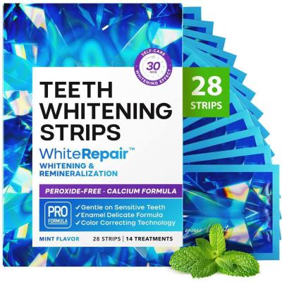 China Mint Flavor Tooth Whitening Strips With Calcium Formula For Gentle Dental Care 28 Pack for sale