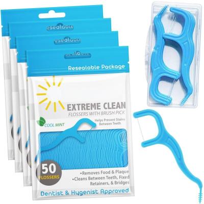 China Mint Flavored Dental Flosser Toothpicks 200 Counts Helps Prevent Tooth Decay for sale