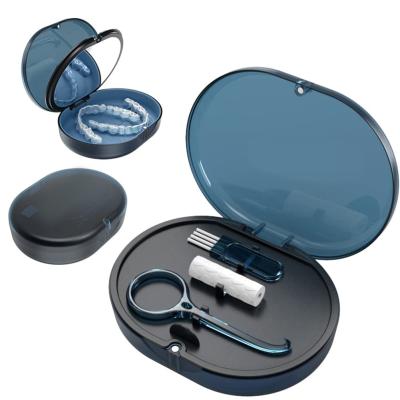 China Double Layer Retainer Storage Case Mouth Guard Case 4.1" x 3.15" x 1.2" for sale