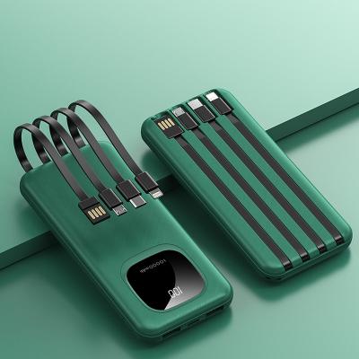 Cina Comes with 3 line output + 1 input cheapest price 4 output 1 input built in cable multi-colors 10000mah power banks in vendita