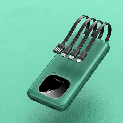 Cina Come with Line 3 Output + 1 Input Hot Selling Built in Cable Multifunctional Mobile Charger Large Capacity 10000 Mah Power Bank in vendita
