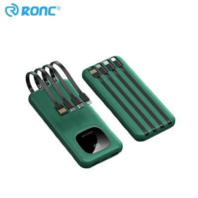 Cina Come With High Quality Line 3 Output + 1 Input New Arrival Charger 4 Output 1 Input Built In Cable Multi-colors 10000mah Power Bank in vendita