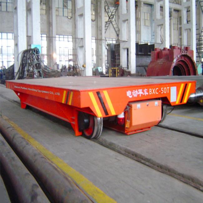 battery powered transfer flat cart on rail