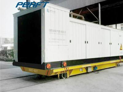 China Carro personalizado de transferência da bateria da tonelagem no trilho para a indústria, amarelo à venda