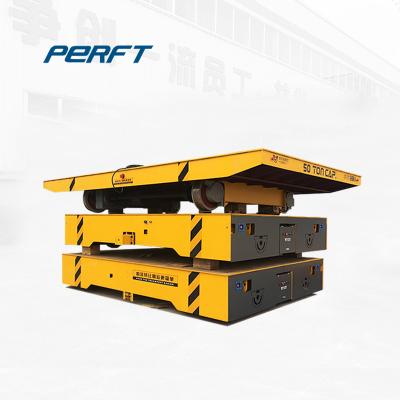 China 60 T Die Transfer Cart Heavy Duty Free Turning Battery Powered For Iron Factory for sale