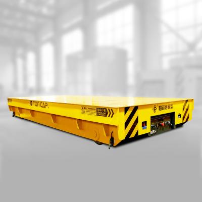 China 80ton Heavy Load Yellow Battery Powered Cart Bay To Bay Warehouse Automation for sale