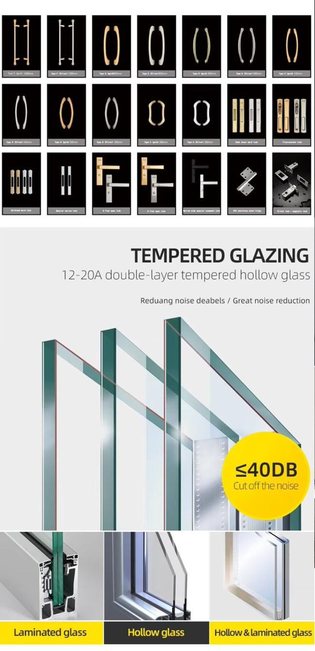 Three Rail Move Wholesale Price Family Villa Aluminum Sliding Door Broken Bridge Aluminum Sliding Door