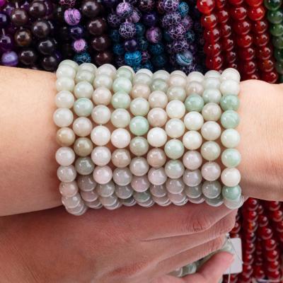 Κίνα She Tai Jade Round Bead φυσικό κρύσταλλο πετράδι διαφορετικό μέγεθος μαργαριταριών χαλαρές κλωστές μαργαριταριών για κατασκευή κοσμημάτων DIY προς πώληση