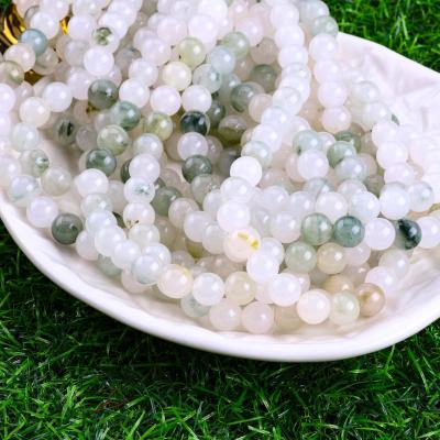 Κίνα Tian Shan Green Jade Round Bead φυσικό κρύσταλλο πετράδι διαφόρων μεγεθών χάντρες χαλαρές κλωστές χάντρες για DIY κατασκευή κοσμημάτων προς πώληση