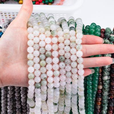 Κίνα Tian Shan Green Jade Round Bead φυσικό κρύσταλλο πετράδι διαφόρων μεγεθών χάντρες χαλαρές κλωστές χάντρες για DIY κατασκευή κοσμημάτων προς πώληση