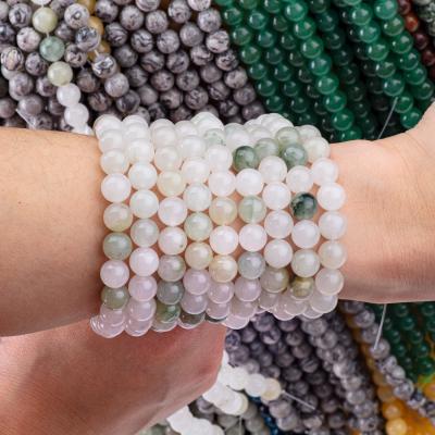 Κίνα Tian Shan Green Jade Round Bead φυσικό κρύσταλλο πετράδι διαφόρων μεγεθών χάντρες χαλαρές κλωστές χάντρες για DIY κατασκευή κοσμημάτων προς πώληση