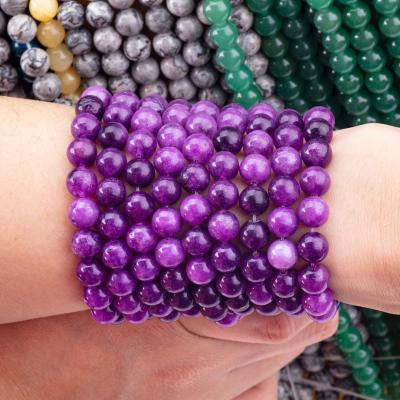 Κίνα 8mm Dark Violet Jade Gemstone Beads Healing Crystal Stone Beads για την κατασκευή κοσμημάτων προς πώληση