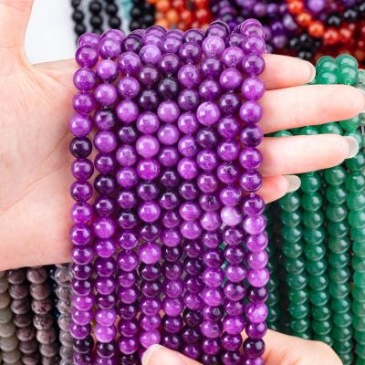 Κίνα 8mm Dark Violet Jade Gemstone Beads Healing Crystal Stone Beads για την κατασκευή κοσμημάτων προς πώληση