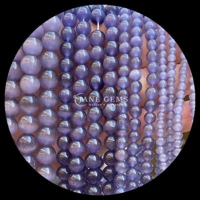 중국 Red Blue Purple Colorful Bead Round Shape Cat Eye Loose Bead Strands for Healing Energy and Gift Giving 판매용