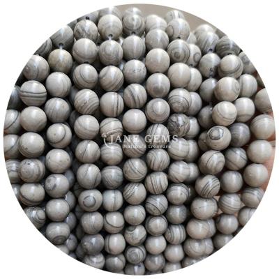 Κίνα Loose Round Purple Wood Grain Stone Natural Loose  Gemstone Stone Beads For Jewelry Making προς πώληση