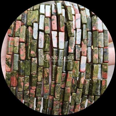 Cina Unakite naturale Malachite rettangolare di forma quadrata Stringi di perline di gemma per gioielli fai da te e energia curativa in vendita
