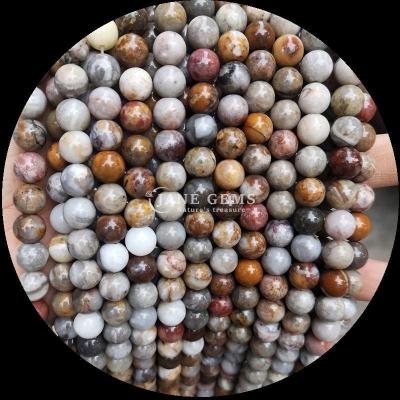 China Perlas de ágata multicolores personalizadas en forma redonda de 8 mm para la fabricación de joyas en venta