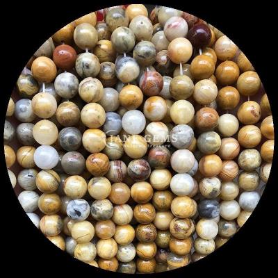 China Perlas de ágata multicolores personalizadas en forma redonda de 8 mm para la fabricación de joyas en venta