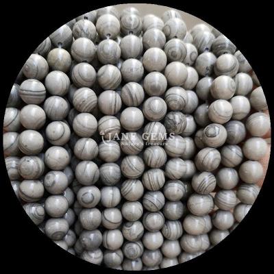 Cina Forma rotonda perle di gemma modello di legno fili di perle sciolte per bracciale decorazioni fatte a mano in vendita