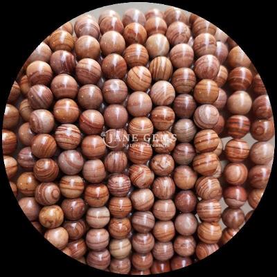 Cina Forma rotonda perle di gemma modello di legno fili di perle sciolte per bracciale decorazioni fatte a mano in vendita