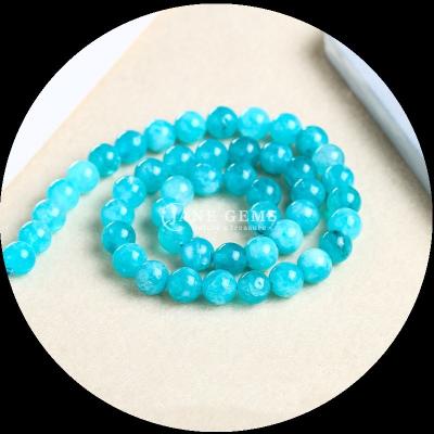 Cina Perle di forma rotonda lucidate perle in vari colori vari calcedoni fili di perle sciolte per gioielleria forniture in vendita