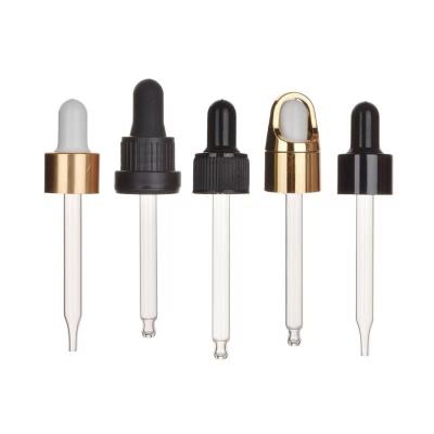 Κίνα 18mm 20mm 24mm Χρυσό Ασημένιο Κλειδωτικό γυάλινο σταγονόμετρο για μπουκάλι αιθέριας λάδι προς πώληση