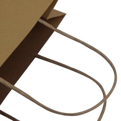 China Kraft Paper Shopping Bag With Twisted Handle Custom Logo Food Packaging Recycled Brown for sale