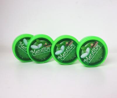 China 8g Strong Mint Flavor Compressed Candy Packed In Plastic Round Box for sale