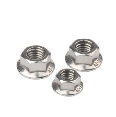 China 304 M8 Hex Lock Din6923 Self Locking Hexagon Flange Nut with Plain Surface Treatment for sale
