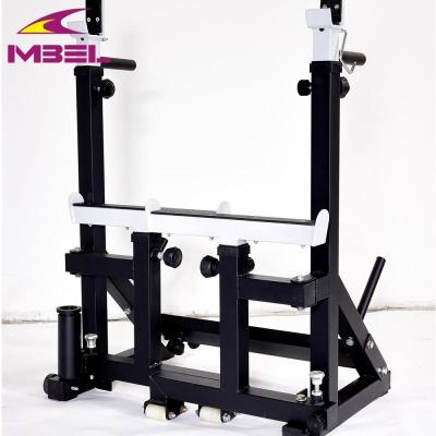 GREY/BLACK Folded Power Fitness Rack Integrated Gym Trainer for Space-Saving