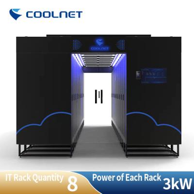Chine Les centres de traitement des données modulaires conjuguent bas-côté froid-chaud de Cabinets de rangée avec 8 supports à vendre