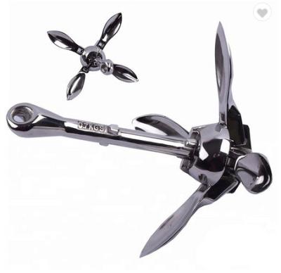 Cina artiglio d'argento di 1.5lb 8inch Marine Hardware Folding Grapnel Anchor in vendita