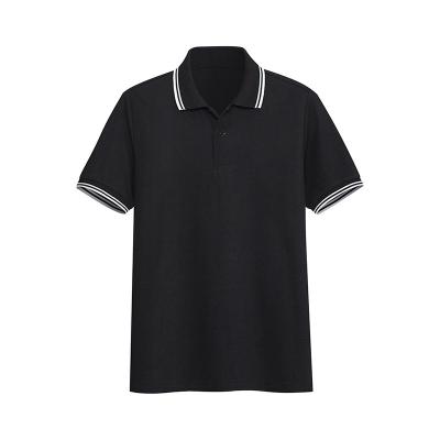 Cina Magliette del cotone di POLO Shirt Lapel Slim Summer 65% degli uomini neri degli azzurri in vendita