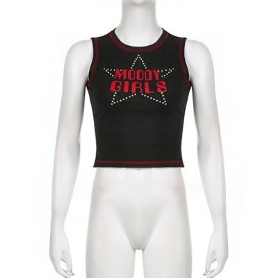 Cina OEM Hot Girls Street Dark Wind Top Summer Five Pointed Star Letter Printing in vendita